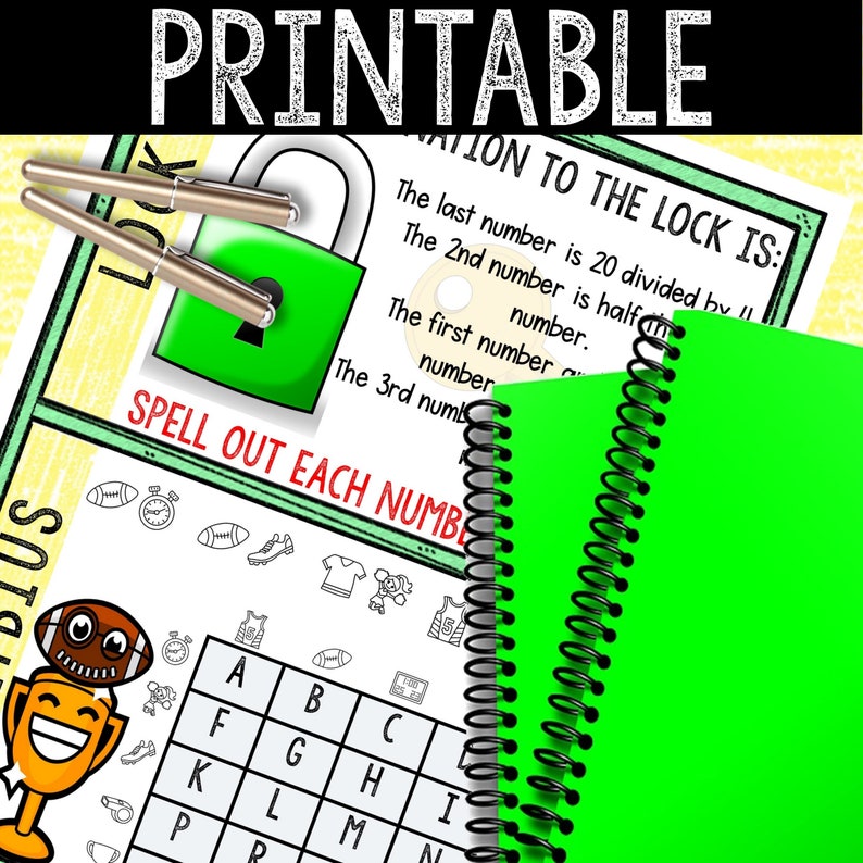 Escape Room for Kids Printable Party Game Football - Etsy