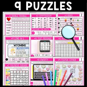 Valentine's Day Escape Room for Kids, Printable Party Game, Cipher ...