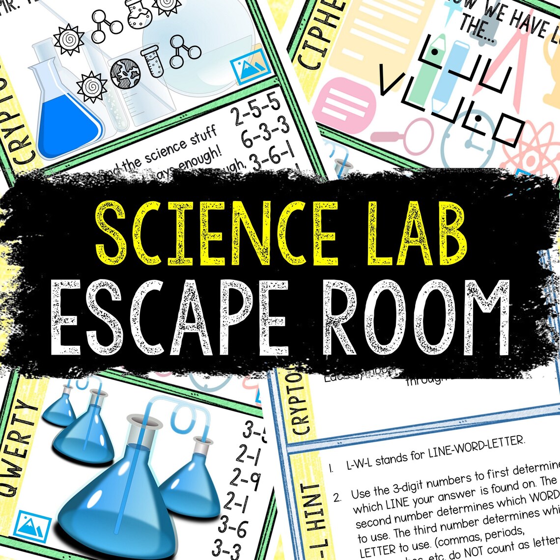 Escape Room for Kids Printable Party Game Science Lab | Etsy