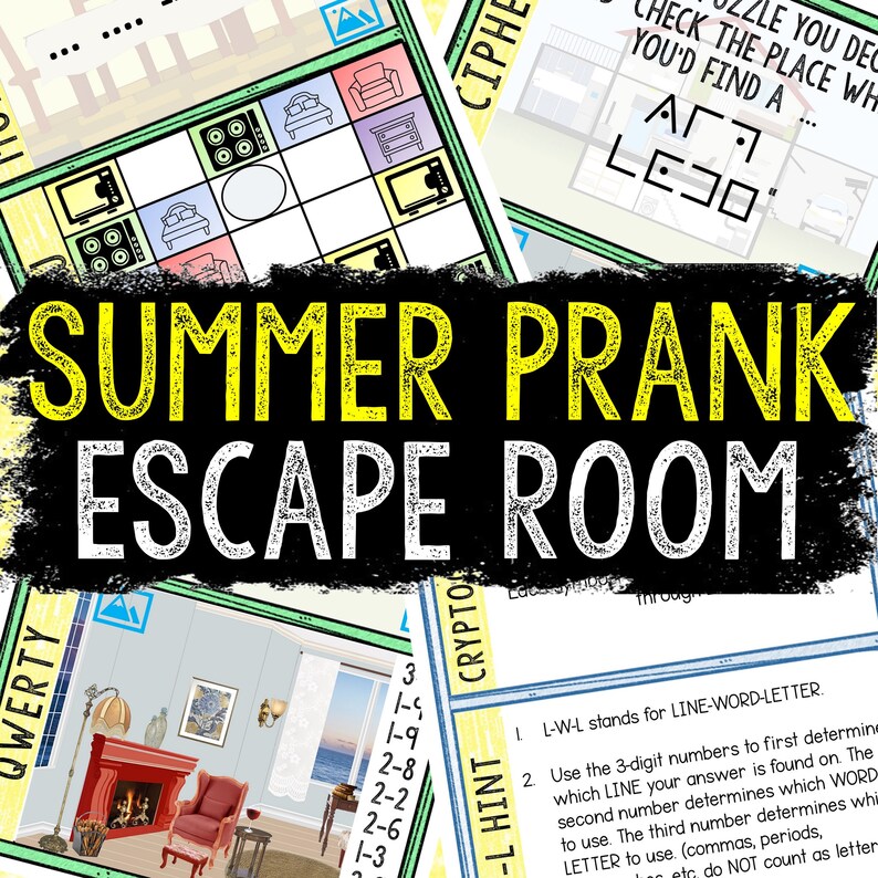 Escape Room for Kids Printable Party Game Summer Prank - Etsy