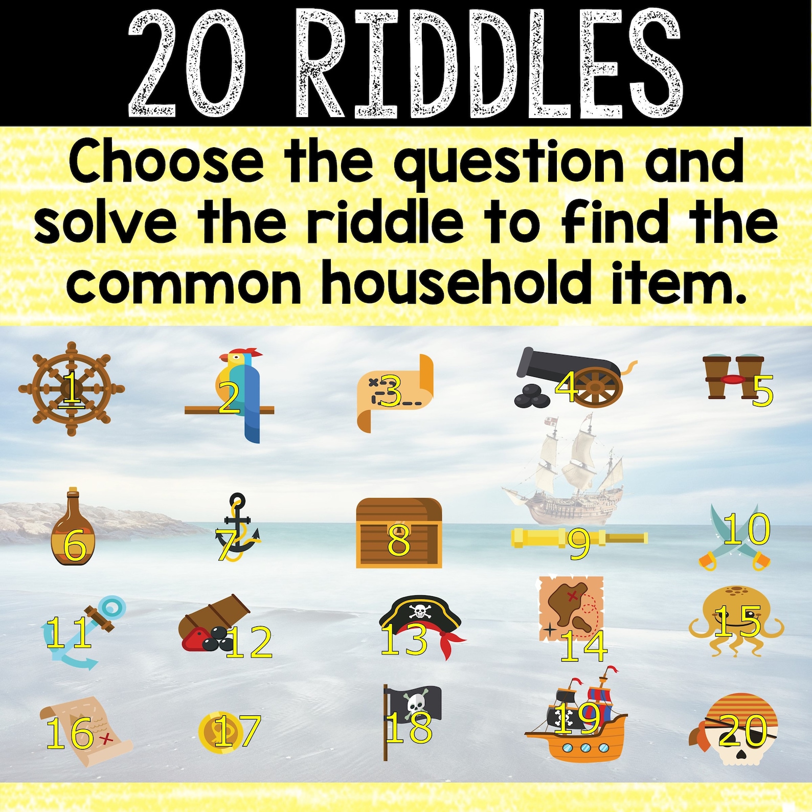 Pirates Theme Virtual Scavenger Hunt for Kids Digital Party - Etsy