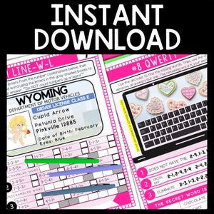 Valentine's Day Escape Room for Kids, Printable Party Game, Cipher ...