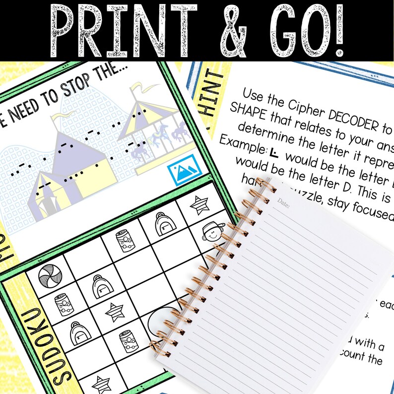 Escape Room for Kids - Printable Party Game – Amusement Park Escape ...