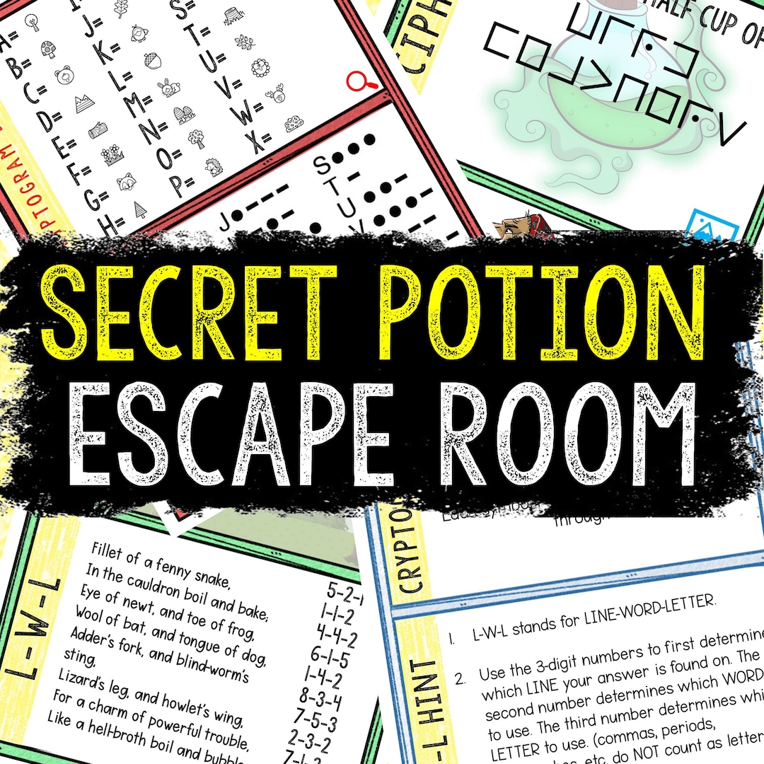 Escape Room for Kids - DIY Printable Game – Secret Potion Escape Room ...