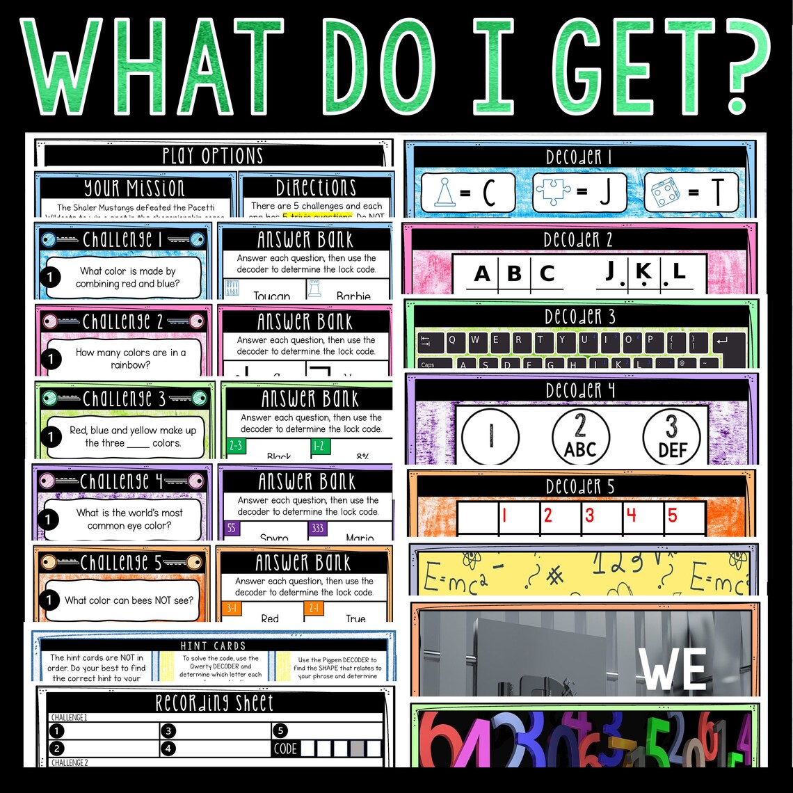 Colors Trivia Game Escape Room for Kids Printable Party - Etsy