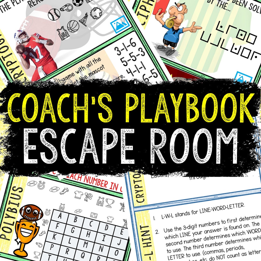 Escape Room for Kids - Printable Party Game – Football Playbook Escape ...