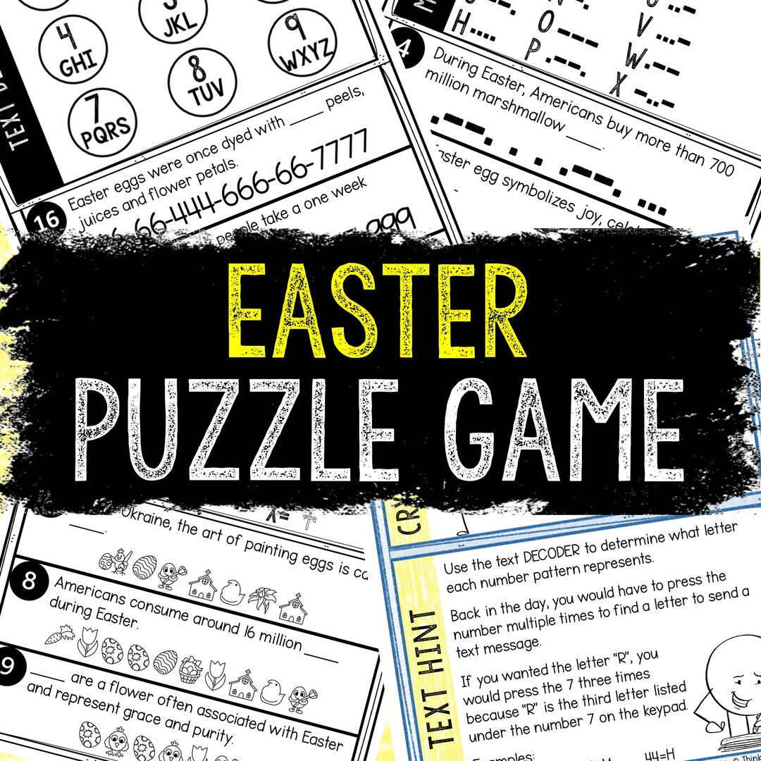 Easter Puzzles for Kids - Printable Party Game – Kids Puzzles – Family ...