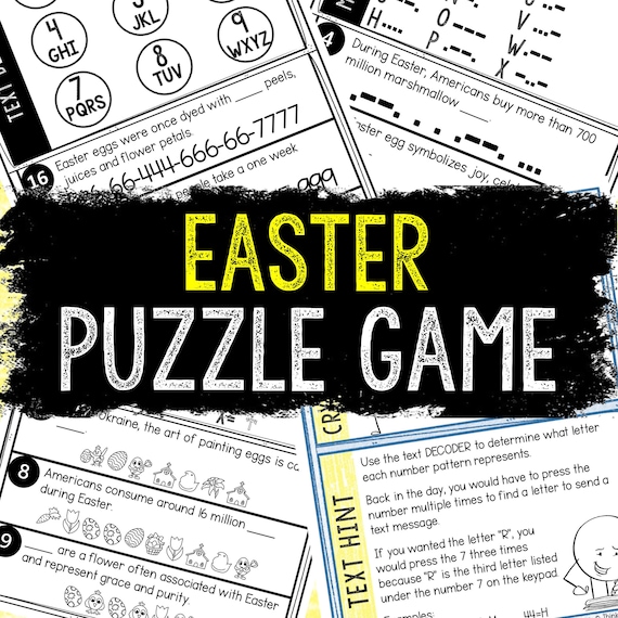 Easter Puzzles for Kids Printable Party Game Kids Puzzles - Etsy
