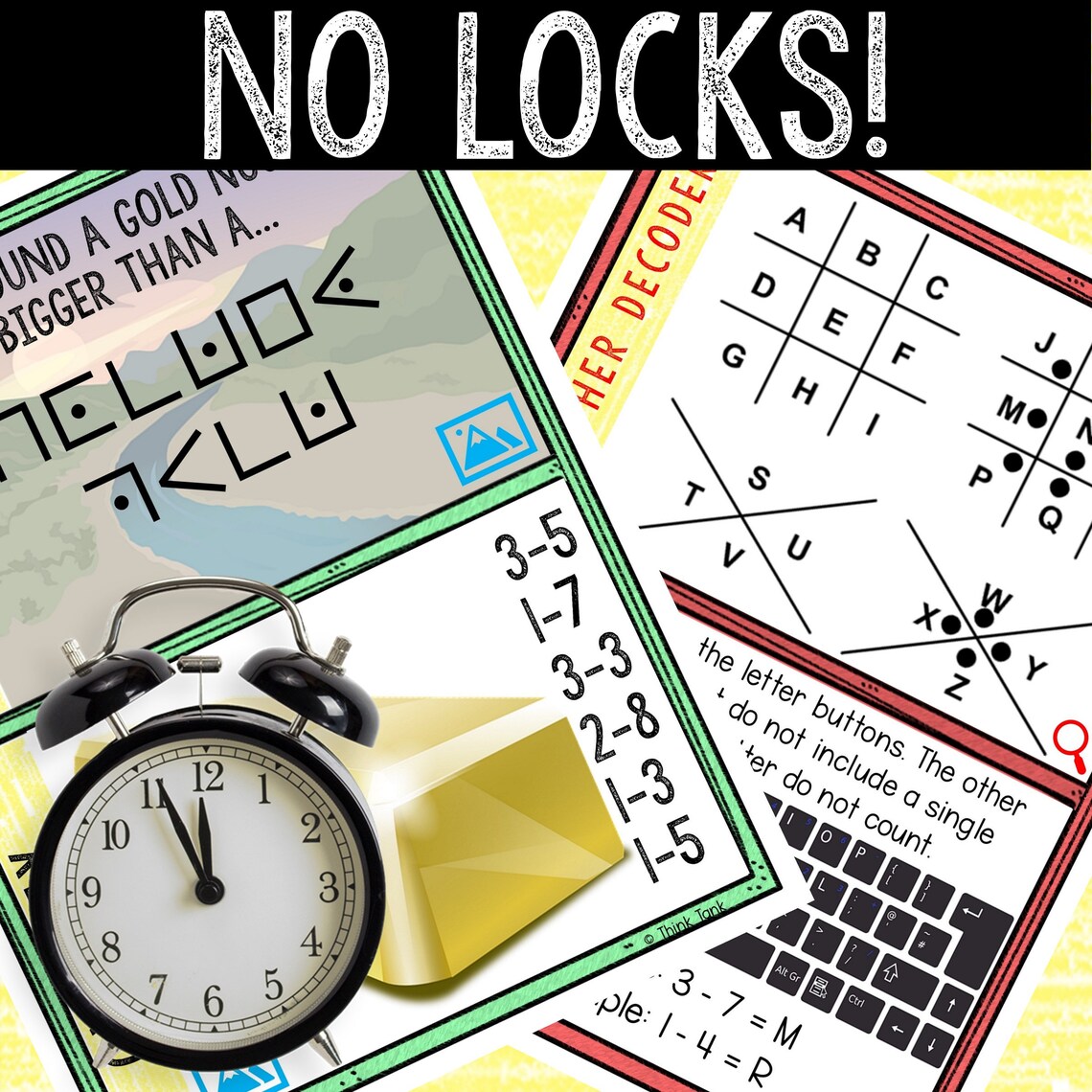 Escape Room for Kids Printable Party Game Gold Mine Escape - Etsy