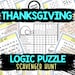 Thanksgiving Logic Puzzle Scavenger Hunt Game for Kids Party - Etsy