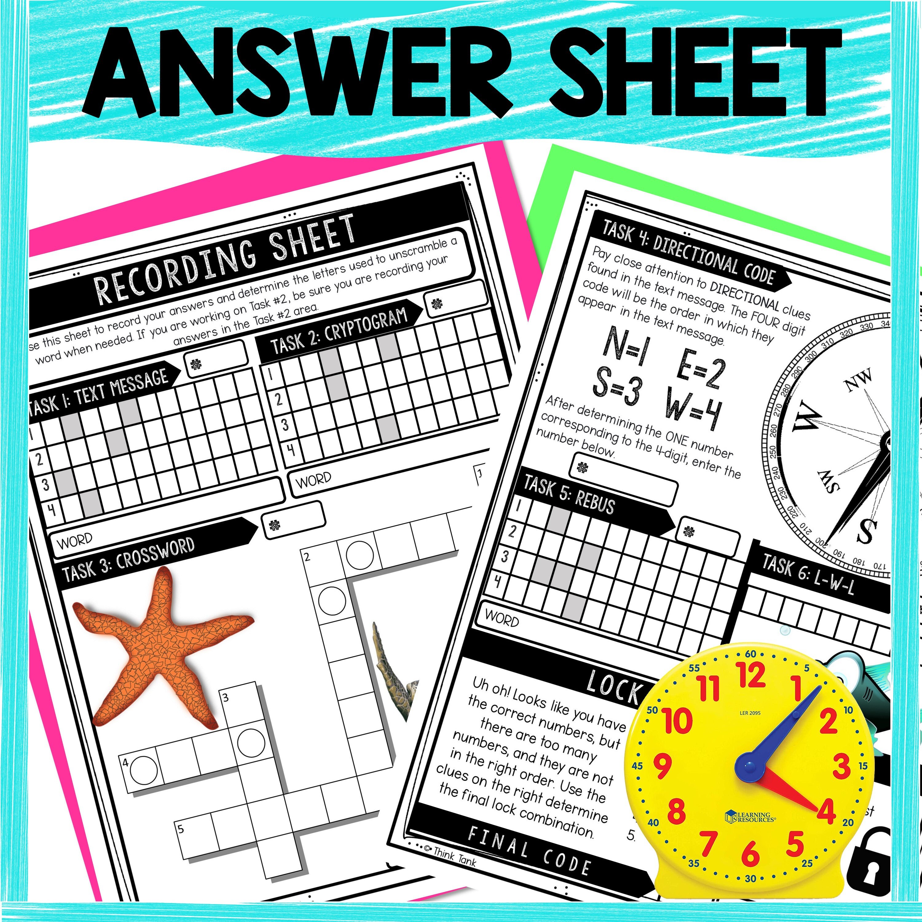 Sea Life Escape Room Code for Kids Printable Party Game - Etsy