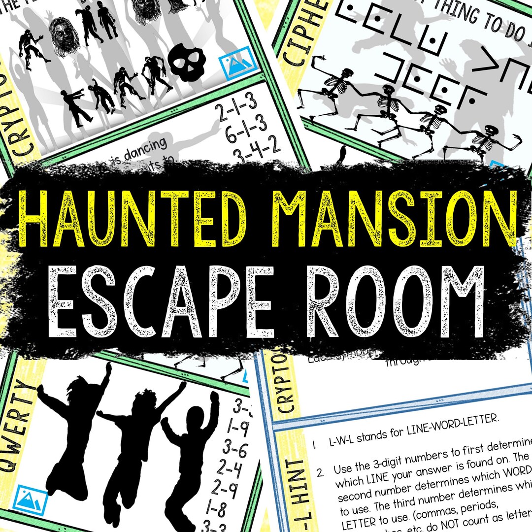 Halloween Escape Room for Kids, Printable Party Game, Haunted Mansion ...