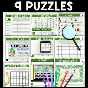 St. Patrick's Day Escape Room for Kids, Printable Party Game, Cipher ...