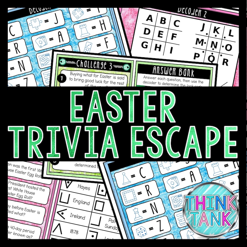 Easter Trivia Game Escape Room for Kids Printable Party | Etsy