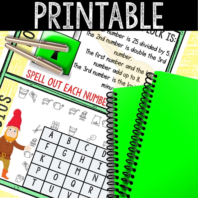 Escape Room for Kids Printable Party Game Gnome Way Escape | Etsy