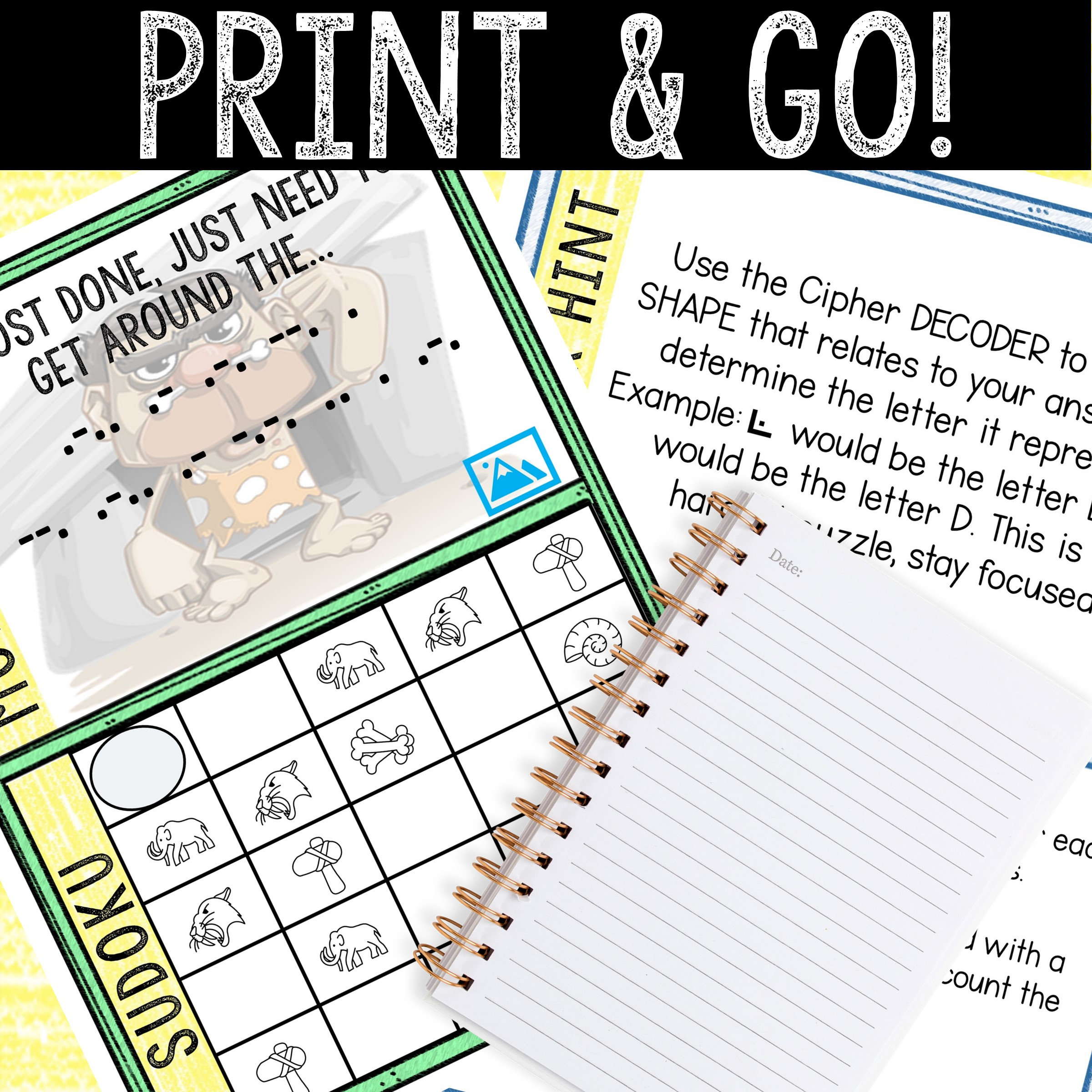 Escape Room for Kids DIY Printable Game Stone Age Escape - Etsy