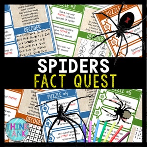 Spiders Fact Quest Escape Room for Kids, Printable Party Game, Family ...