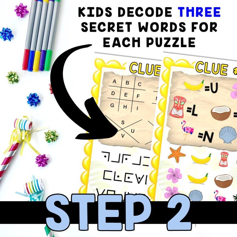 Luau Escape Room Word Search, Printable Party Game for Kids, Puzzles ...