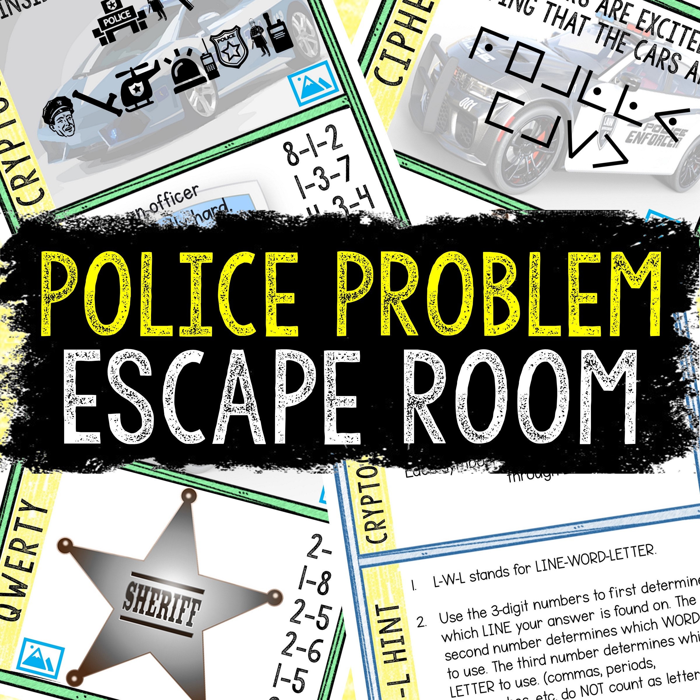Escape Room for Kids Printable Party Game Police Problem - Etsy