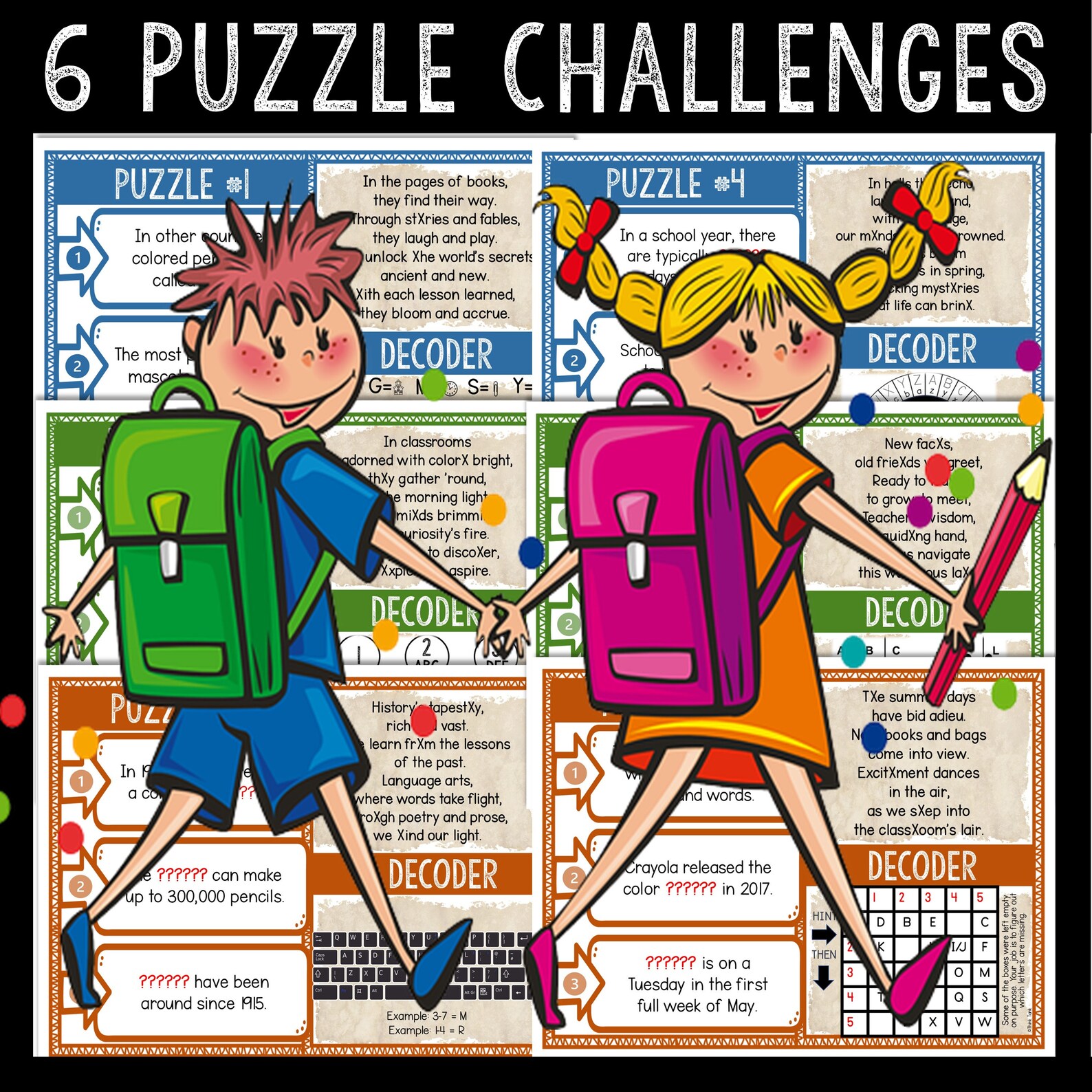 Back to School Fact Quest Escape Room for Kids, Printable Party Game ...