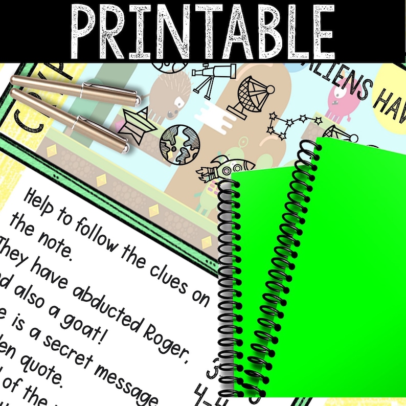 Escape Room for Kids - DIY Printable Game – Alien Abduction Escape Room ...