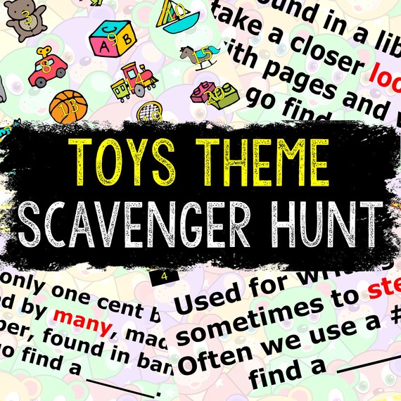 Toys Theme Virtual Scavenger Hunt for Kids Digital Party - Etsy