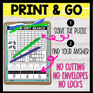 Back to School Escape Room for Kids - Printable Party Game - Kids ...