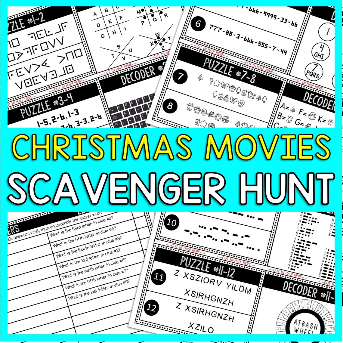 Christmas Movies Scavenger Hunt for Kids Escape Room Puzzle | Etsy