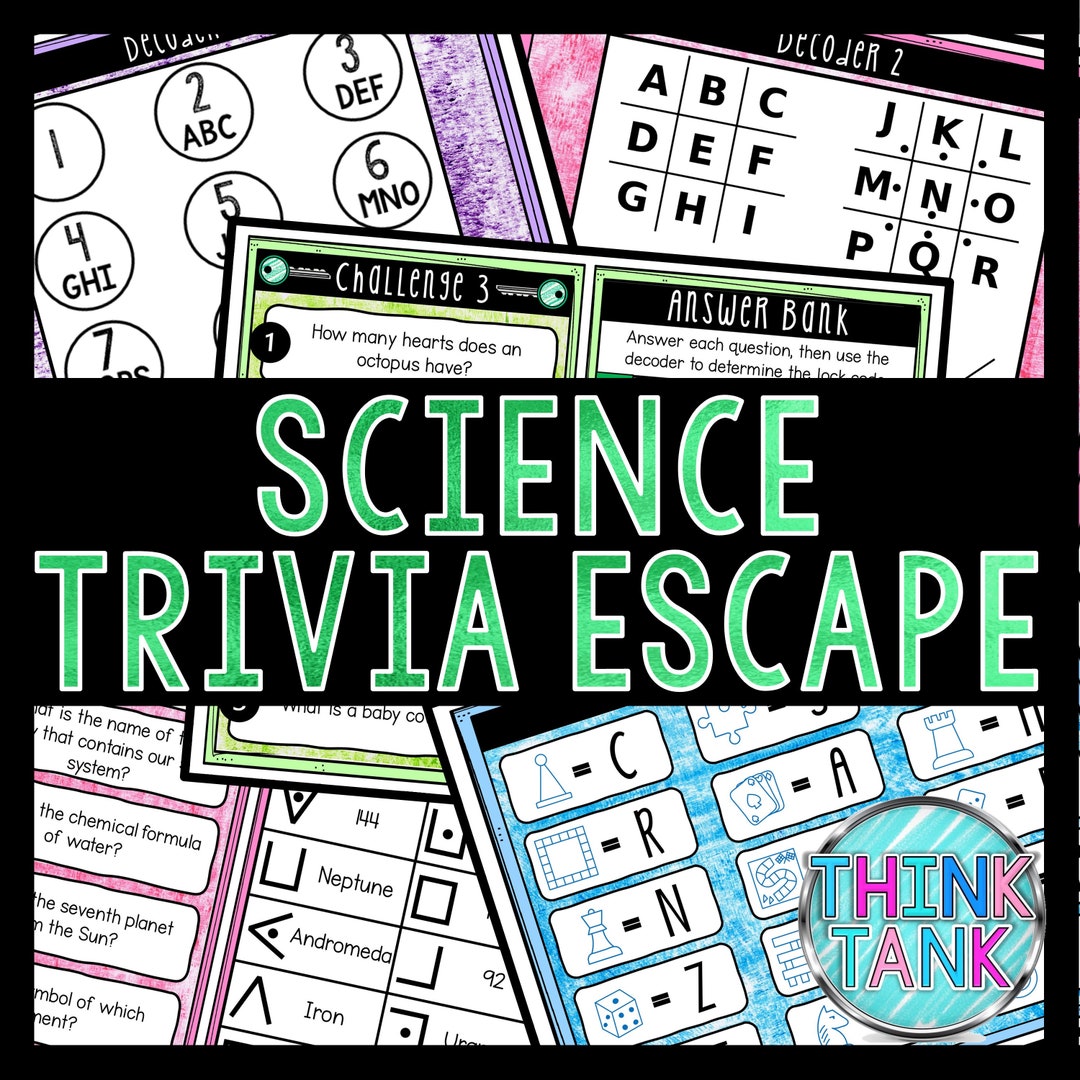 Science Trivia Game - Escape Room for Kids - Printable Party Game ...