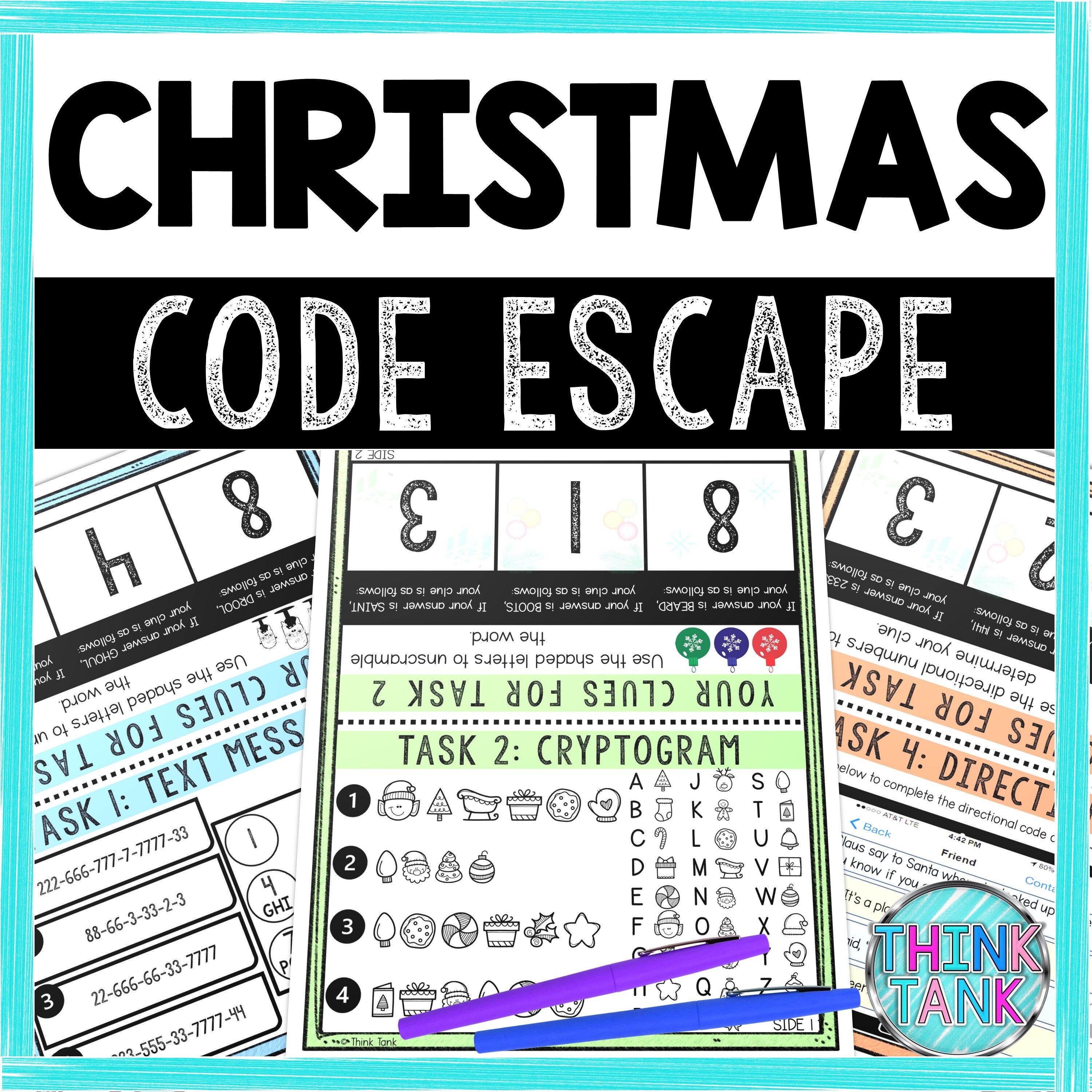 Christmas Escape Room Code for Kids, Printable Party Game, Christmas ...