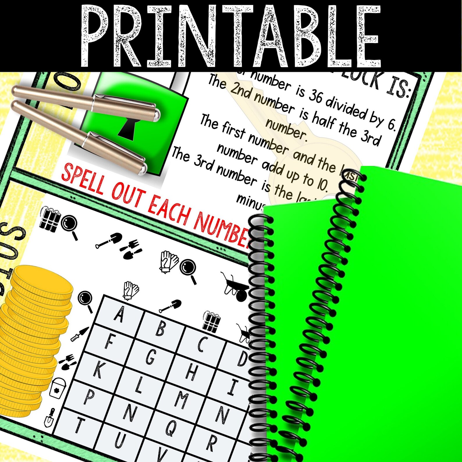 Escape Room for Kids Printable Party Game Gold Mine Escape - Etsy