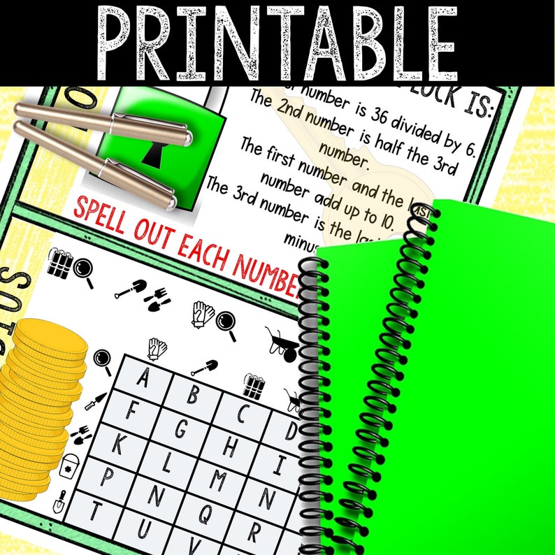 Escape Room for Kids Printable Party Game Gold Mine Escape | Etsy