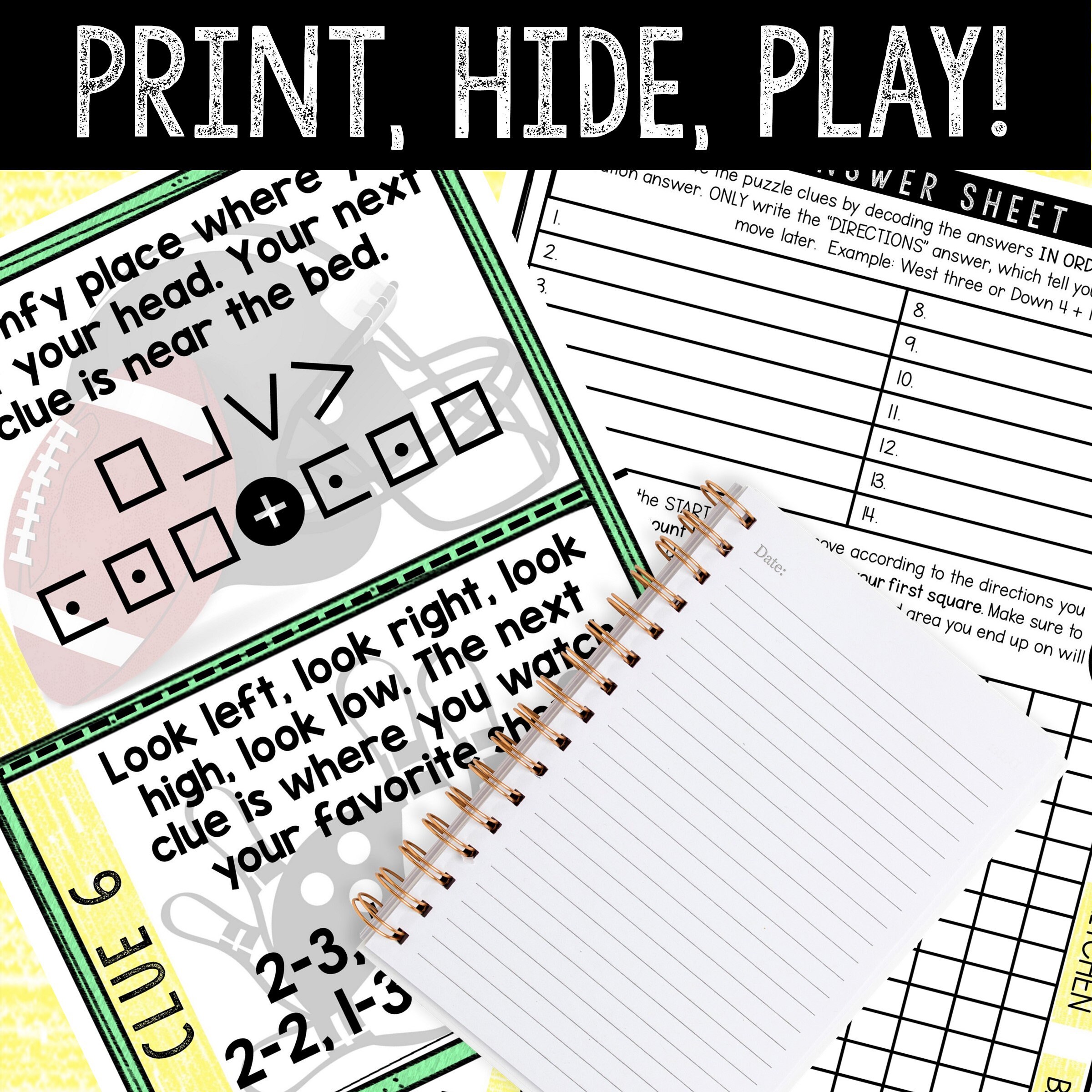 Sports Theme Treasure Hunt for Kids Printable Puzzle Game - Etsy