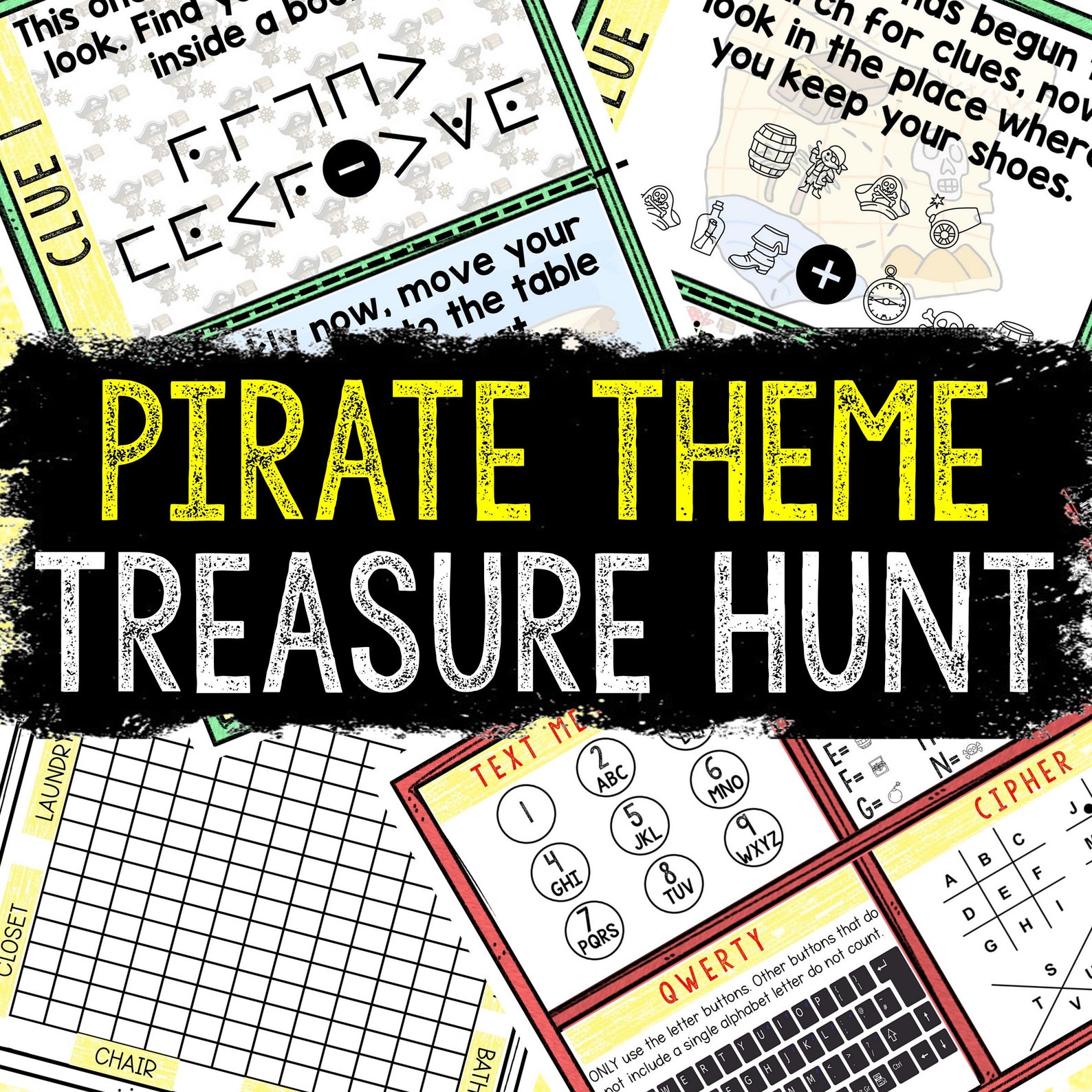 Pirate Theme Treasure Hunt for Kids Printable Puzzle Game - Etsy