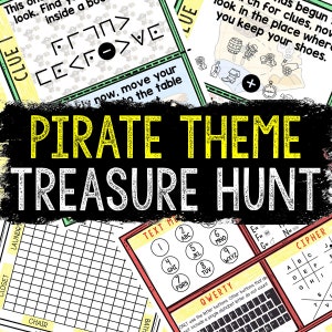 Pirate Theme Treasure Hunt for Kids - Printable Puzzle Game - Indoor ...