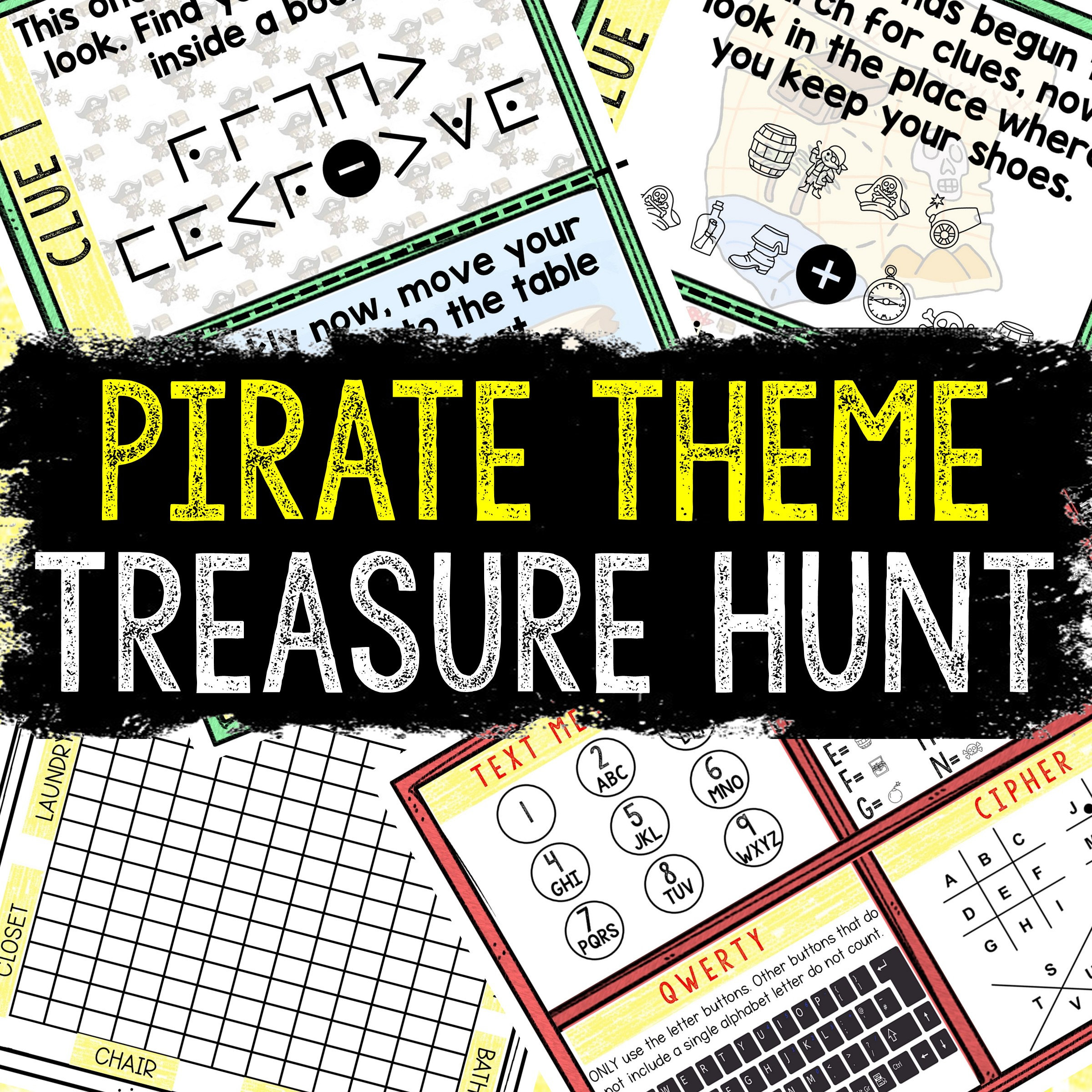 Pirate Theme Treasure Hunt for Kids Printable Puzzle Game - Etsy