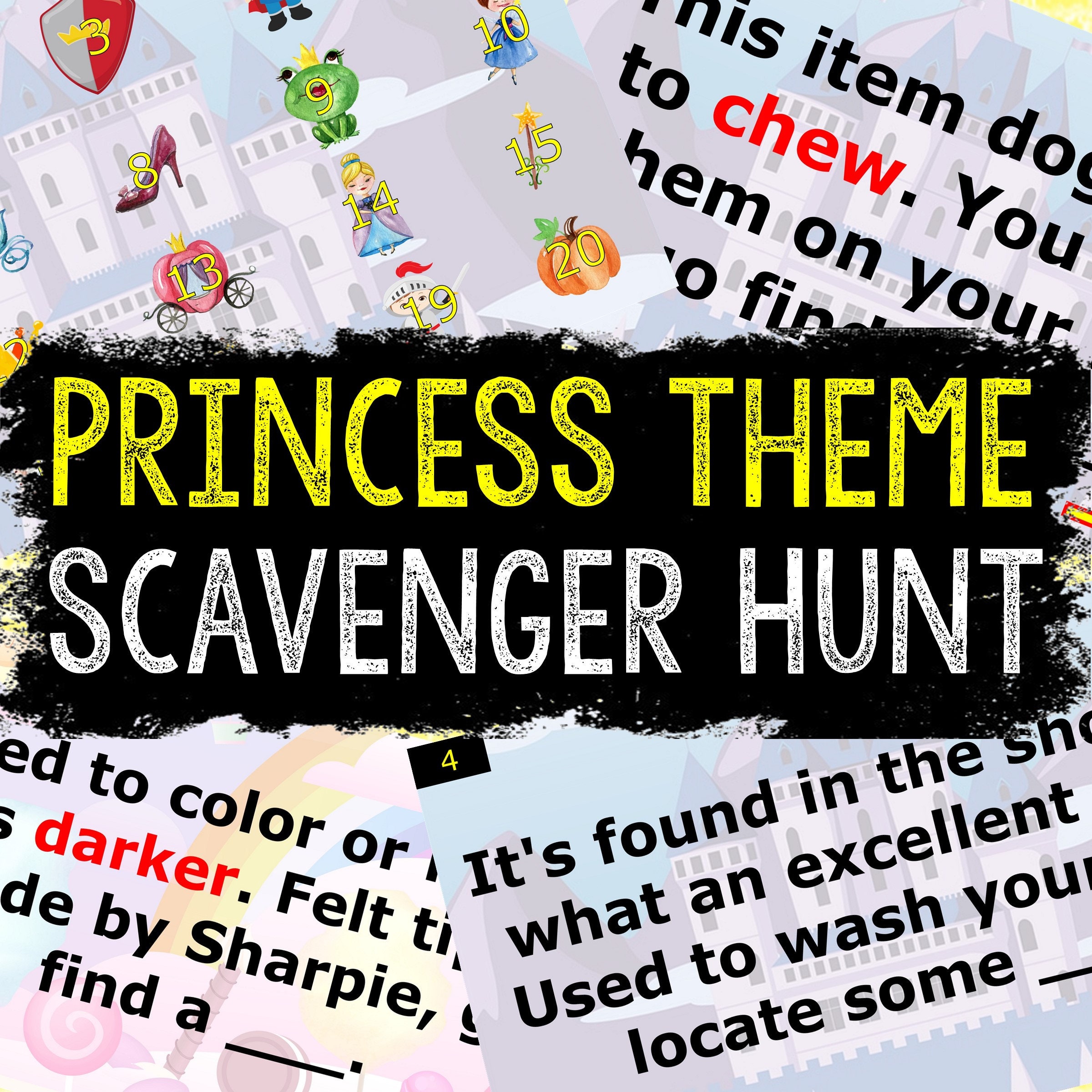 Princess Fairytale Theme Virtual Scavenger Hunt for Kids - Etsy