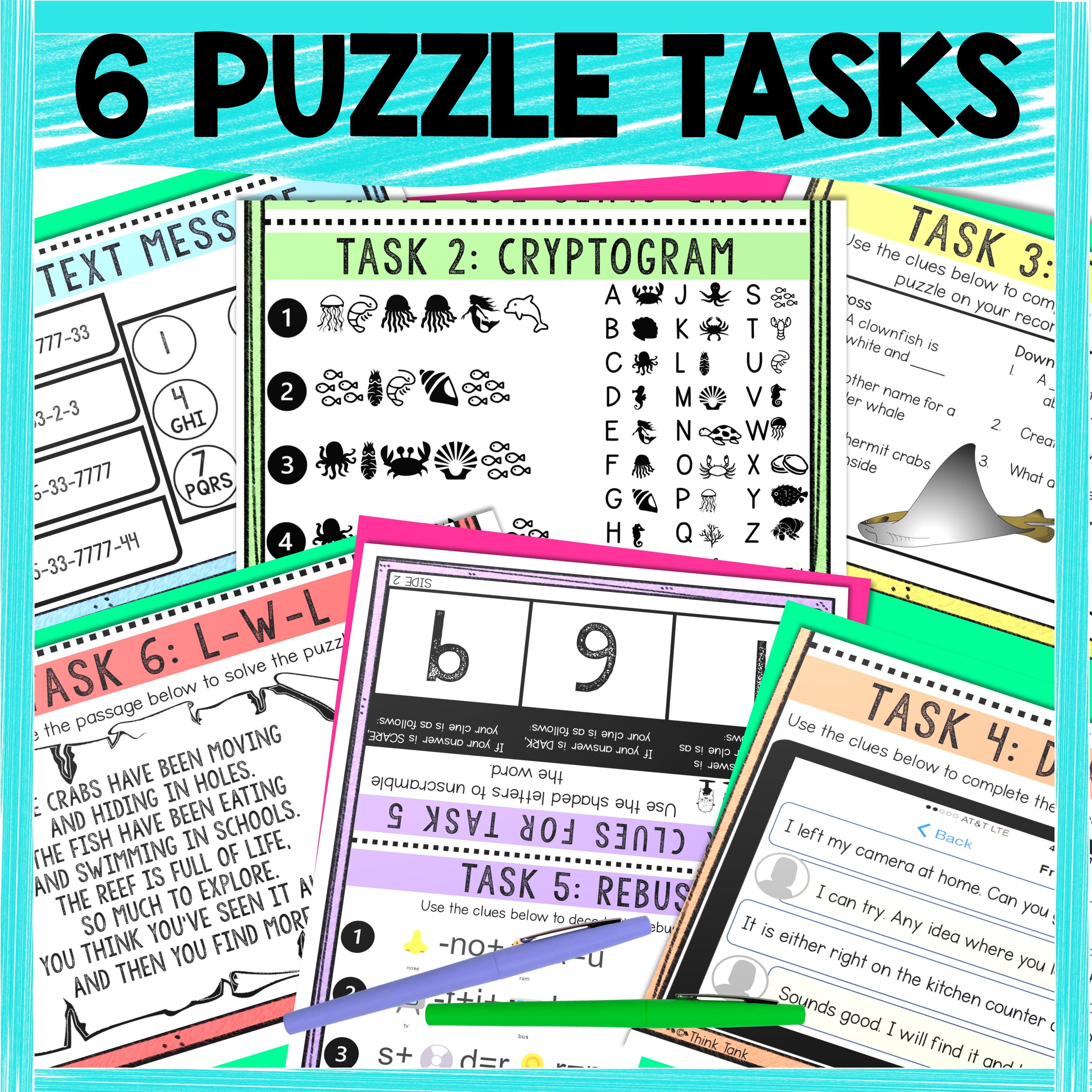 Sea Life Escape Room Code for Kids Printable Party Game - Etsy