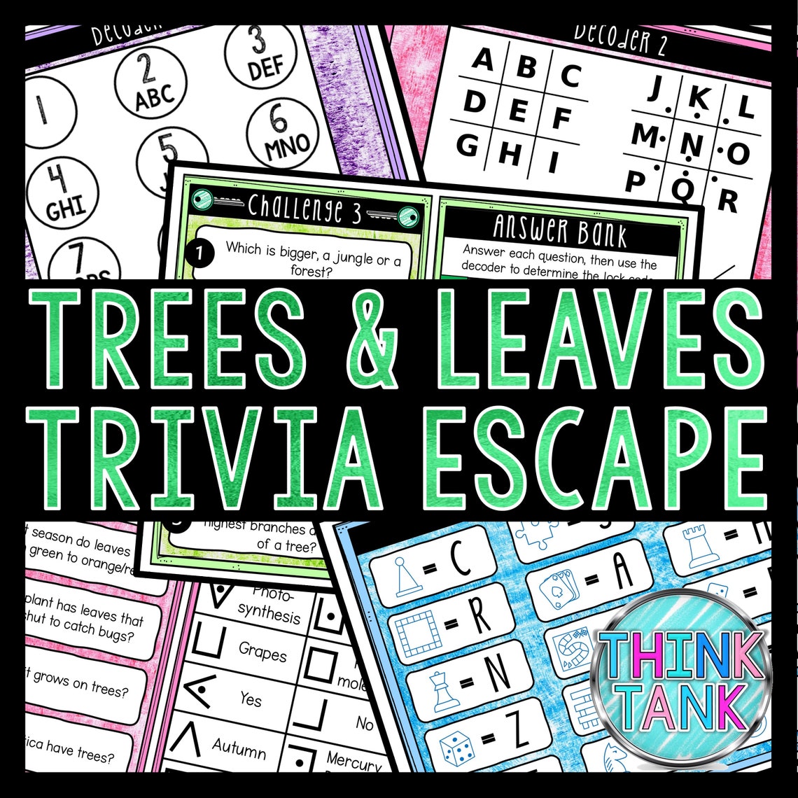 Trees and Leaves Trivia Game Escape Room for Kids - Etsy