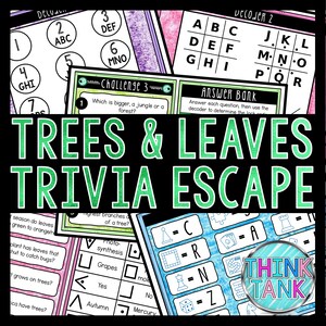 Trees and Leaves Trivia Game - Escape Room for Kids - Printable Party ...