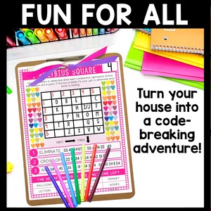 Valentine's Day Escape Room for Kids, Printable Party Game, Cipher ...