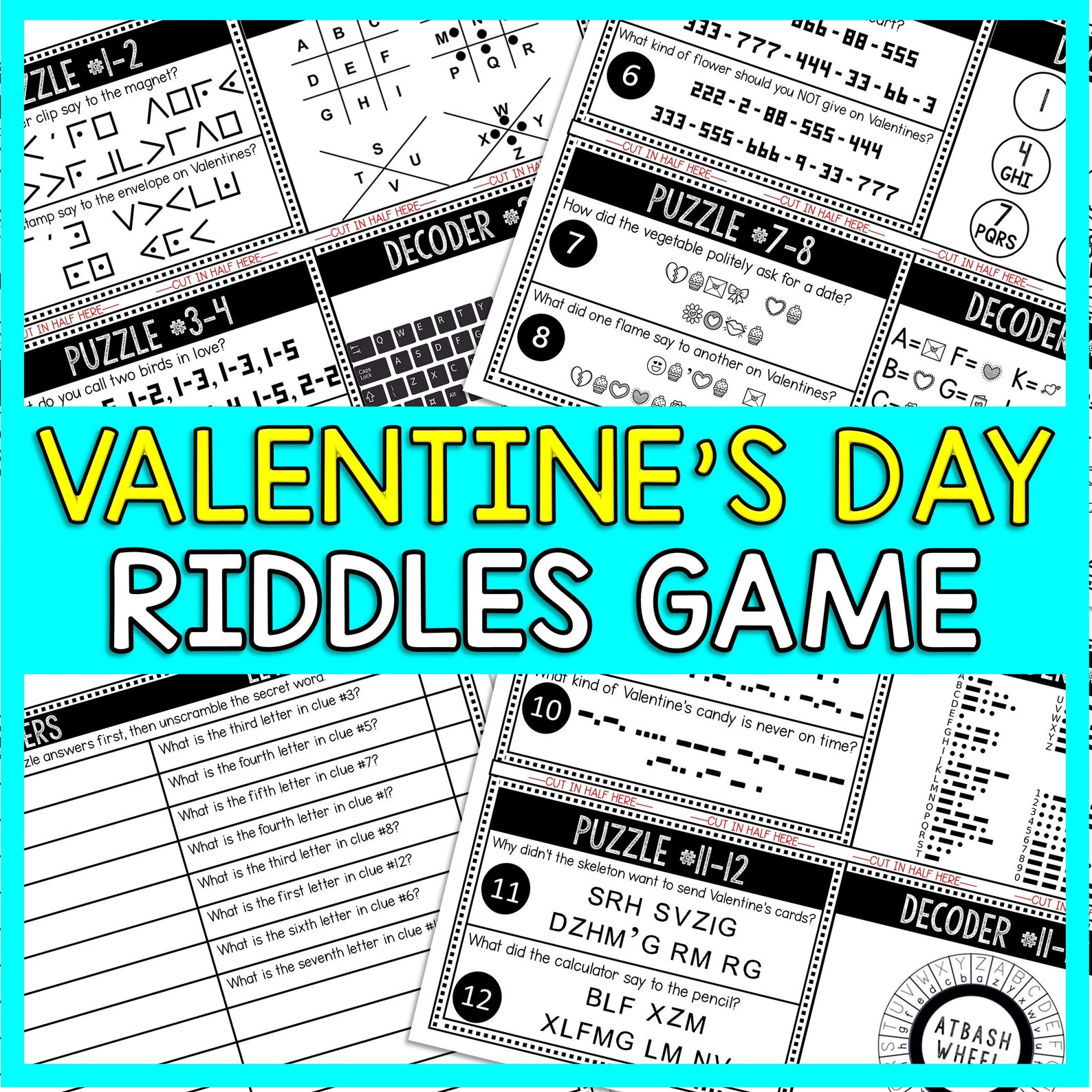 Valentine's Day Riddles Game Scavenger Hunt for Kids - Etsy