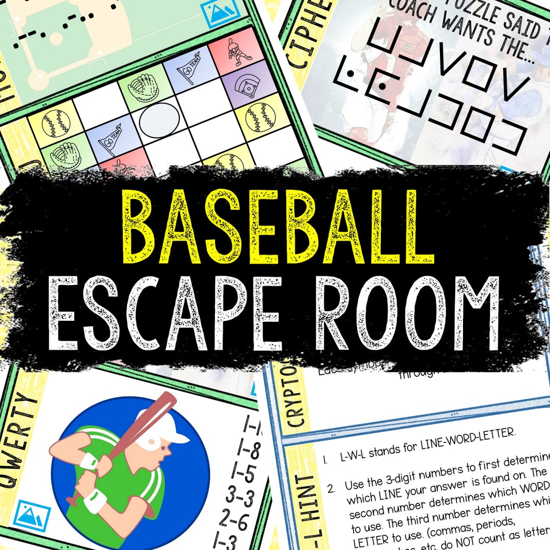 Escape Room for Kids - Printable Party Game – Baseball Escape Room Kit ...