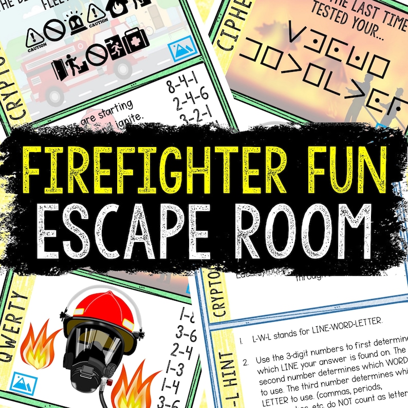 Escape Room for Kids Printable Party Game Firefighter Fun - Etsy