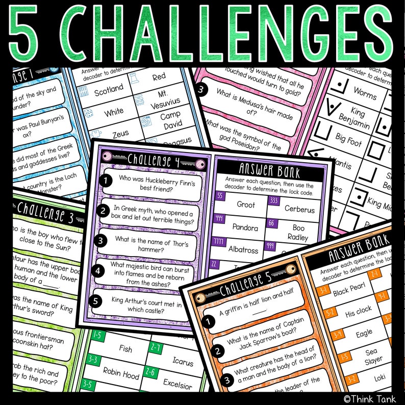 Myths & Legends Trivia Game Escape Room for Kids Printable - Etsy