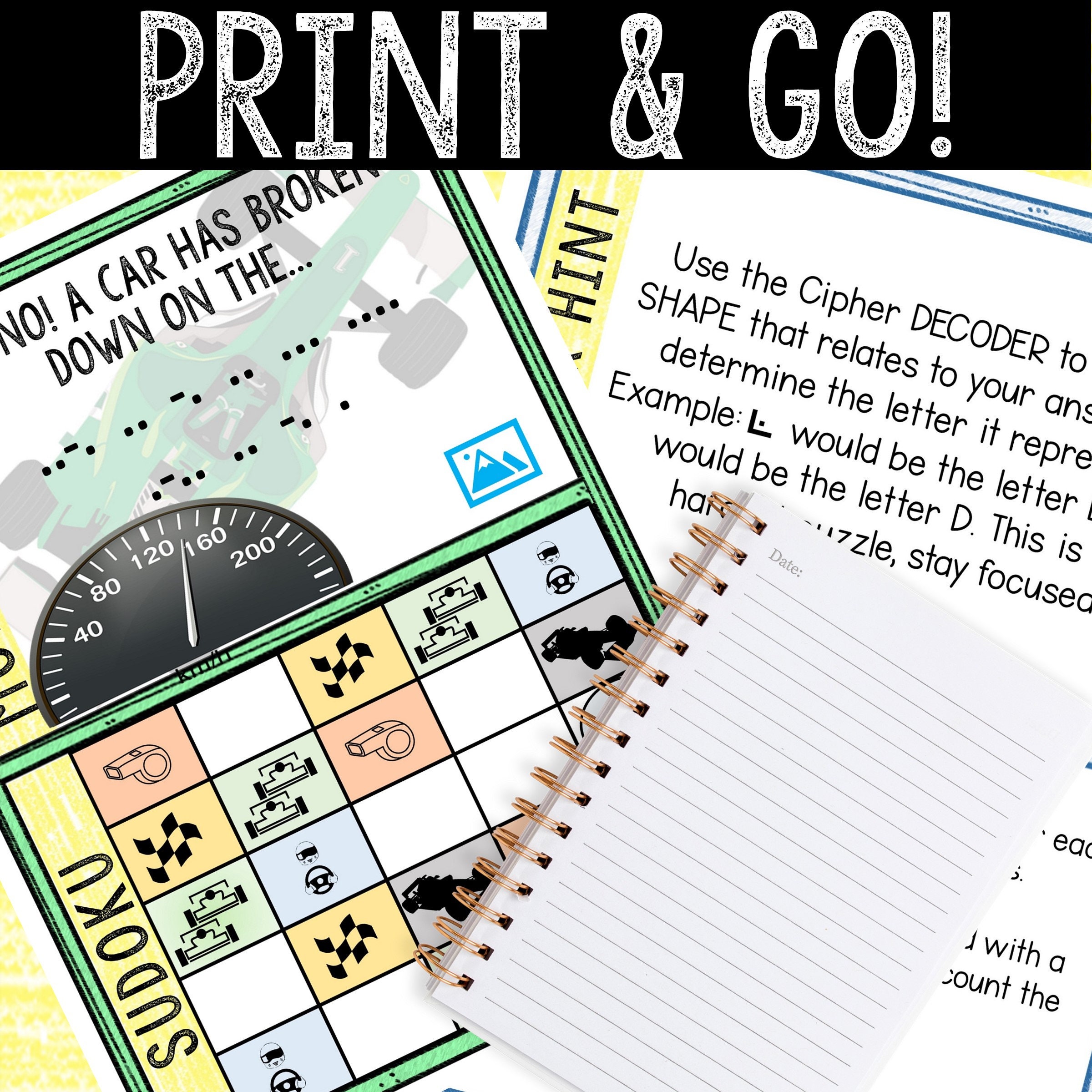 Escape Room for Kids Printable Party Game Race Cars Escape - Etsy