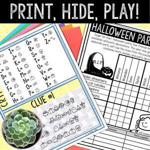 Halloween Logic Puzzle Scavenger Hunt Game for Kids, Party Game ...