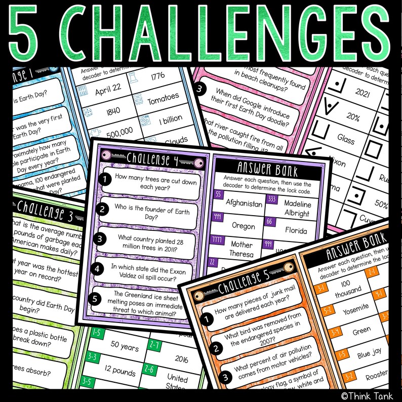 Earth Day Trivia Game - Escape Room for Kids - Printable Party Game ...