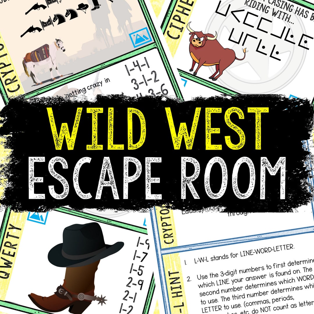 Escape Room for Kids - Printable Party Game – Wild West Escape Room Kit ...