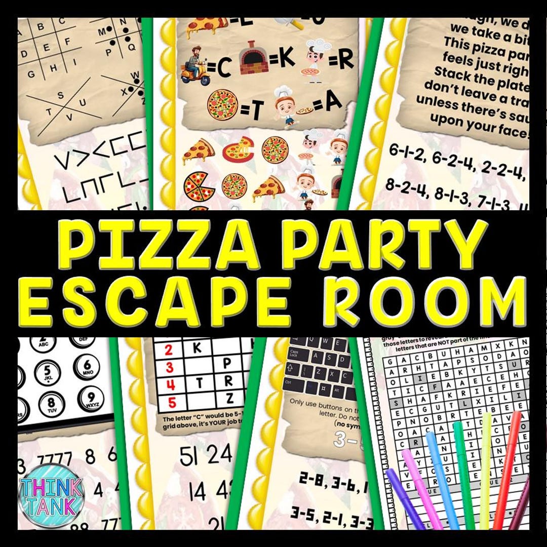 Pizza Party Escape Room Word Search, Printable Party Game for Kids ...